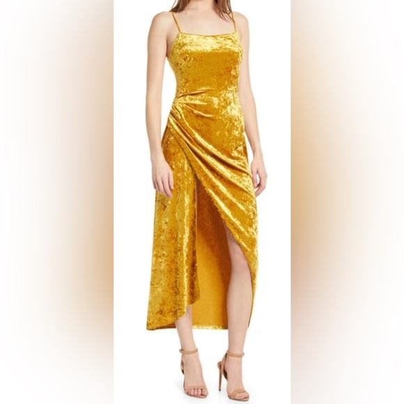 SAYLOR | Dresses | Saylorcyndey Crushed Velvet Cocktail Midi Dress In ...